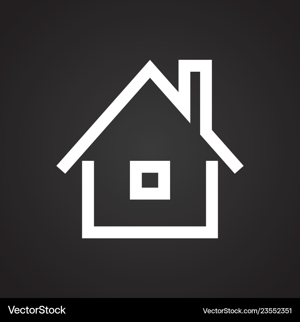 Home icon on black background for graphic and web Vector Image