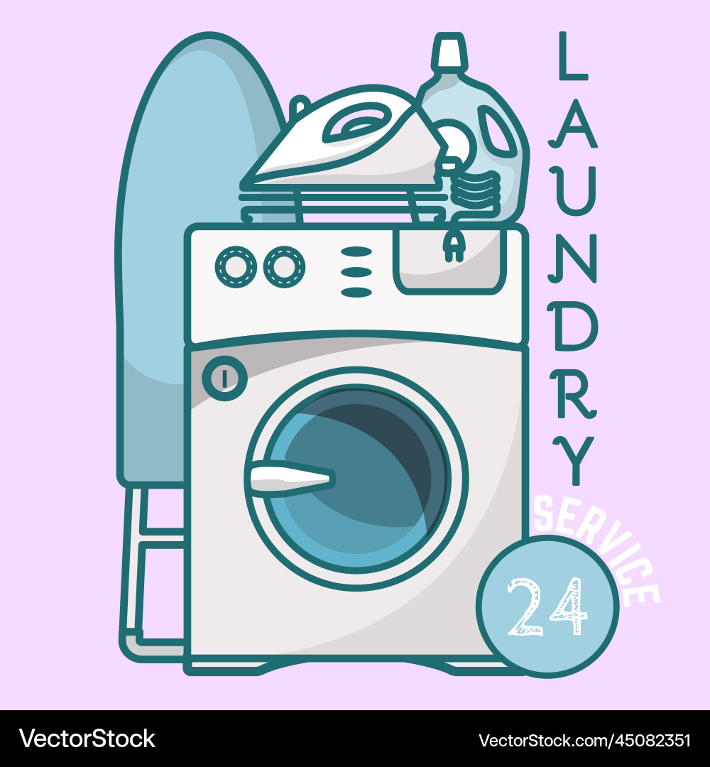 Laundry or dry-cleaning service flat banner Vector Image