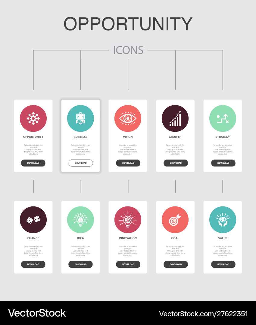 Opportunity infographic 10 steps ui designchance Vector Image