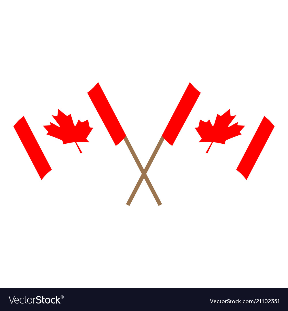 Pair of flags canada Royalty Free Vector Image