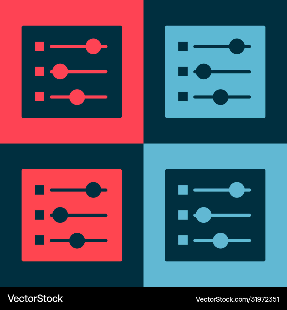 Pop art car settings icon isolated on color Vector Image