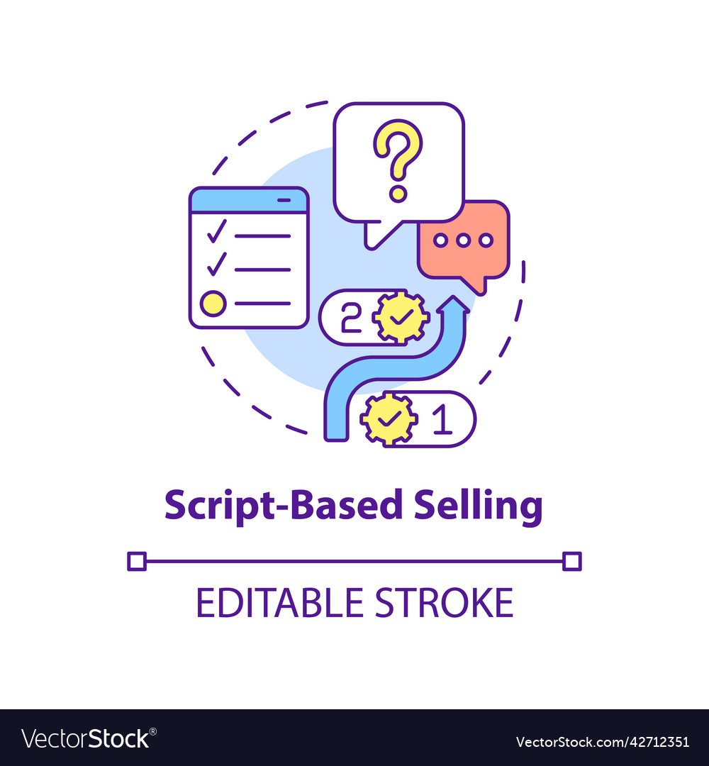Script-based selling concept icon Royalty Free Vector Image