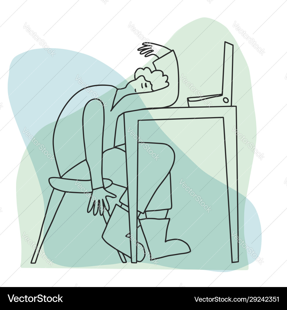 Tired person sitting and sleeping design Vector Image