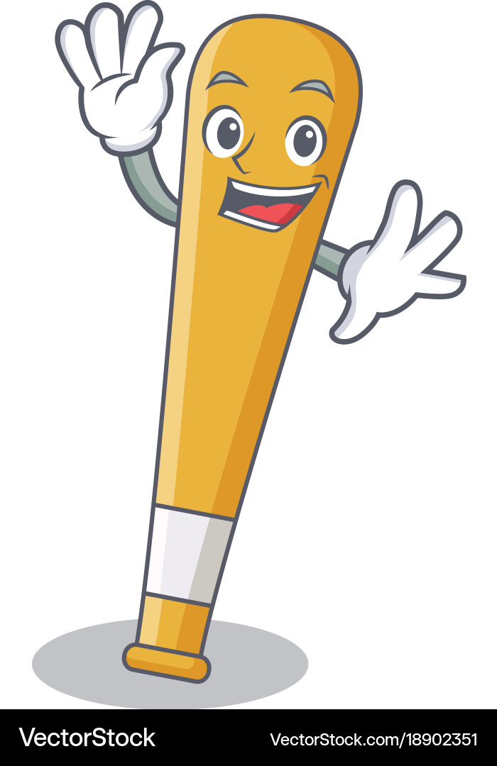 Waving baseball bat character cartoon Royalty Free Vector
