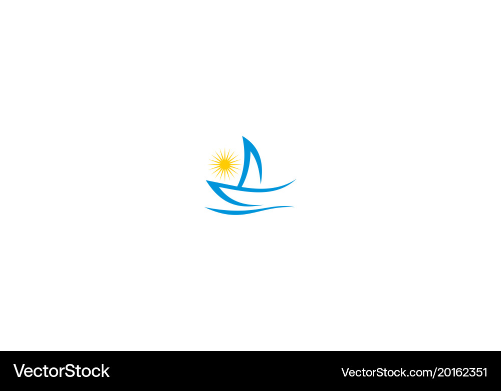 Yacht boat abstract ocean logo Royalty Free Vector Image