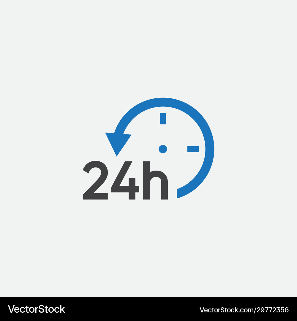 24h icon design 24h sign Royalty Free Vector Image