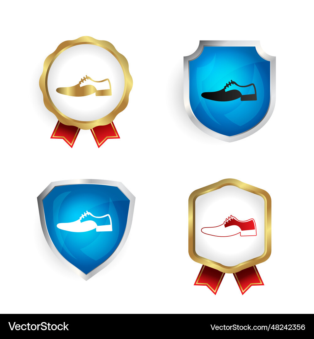 Abstract classic shoe badge and label collection Vector Image