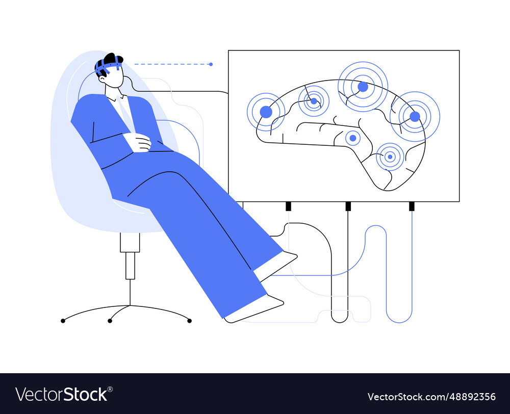 Brain-computer interface abstract concept Vector Image