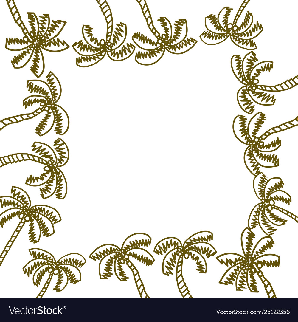 Coconut tree frame empty template Royalty Free Vector Image