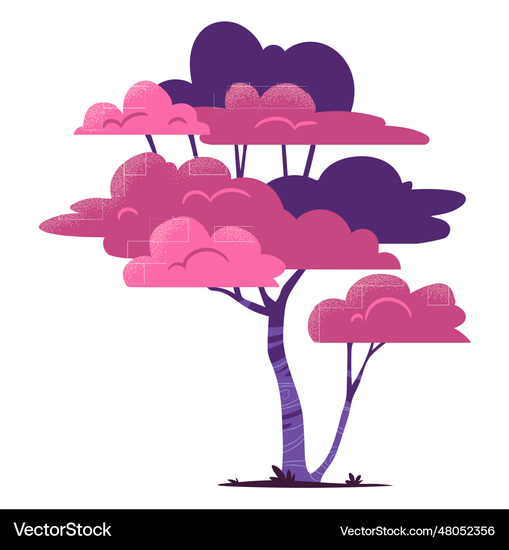 Colorful leaves safari tree Royalty Free Vector Image