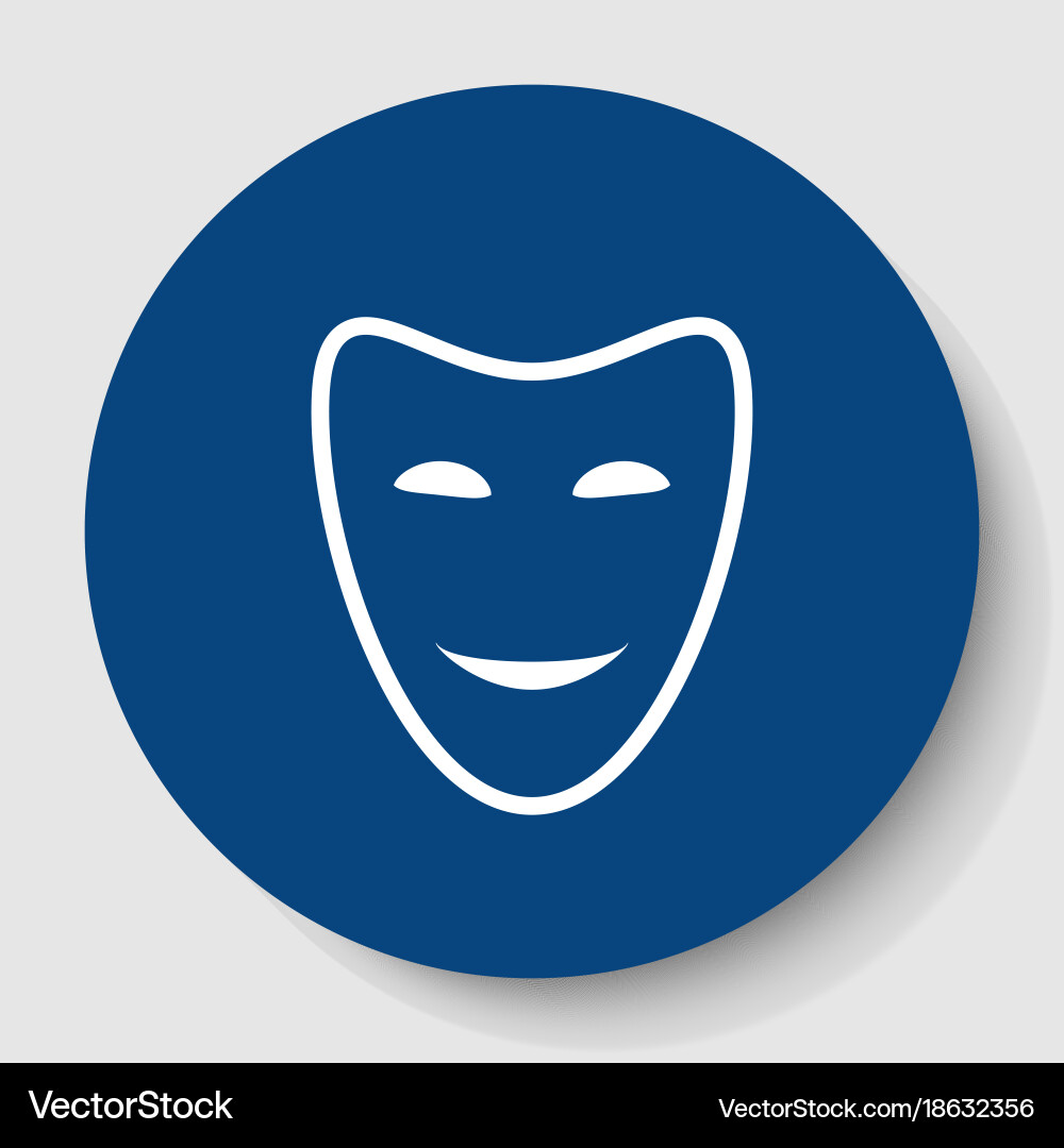 Comedy theatrical masks white contour Royalty Free Vector