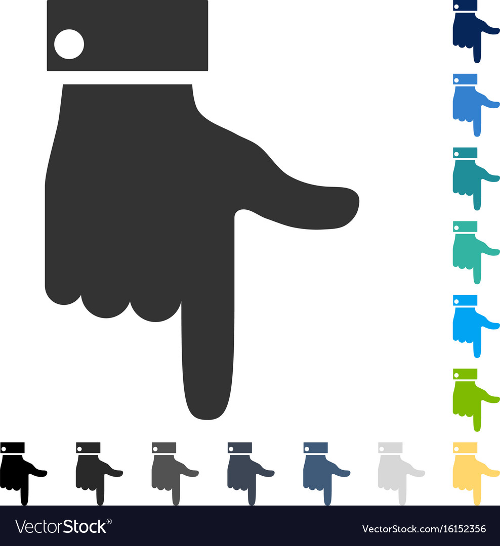 Hand pointer down icon Royalty Free Vector Image