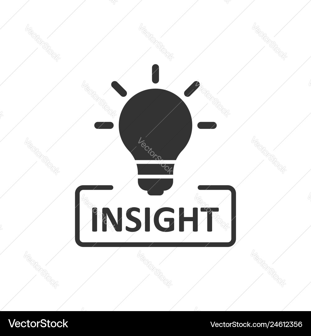 Insight icon in flat style bulb on white isolated Vector Image