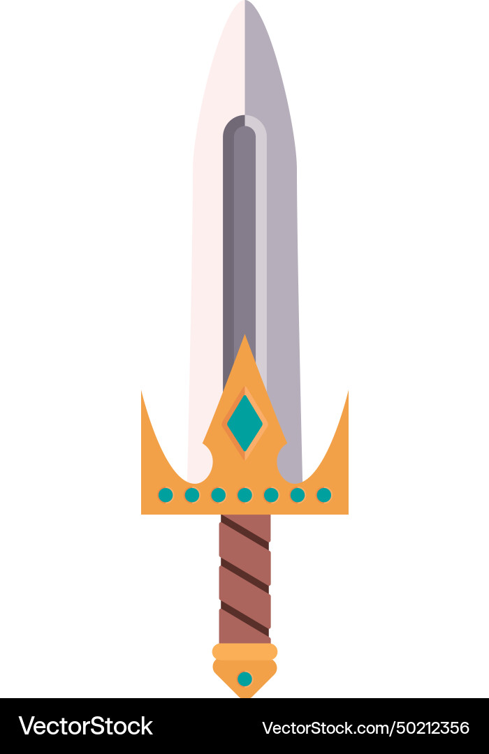 Isolated colored retro videogame sword medieval Vector Image
