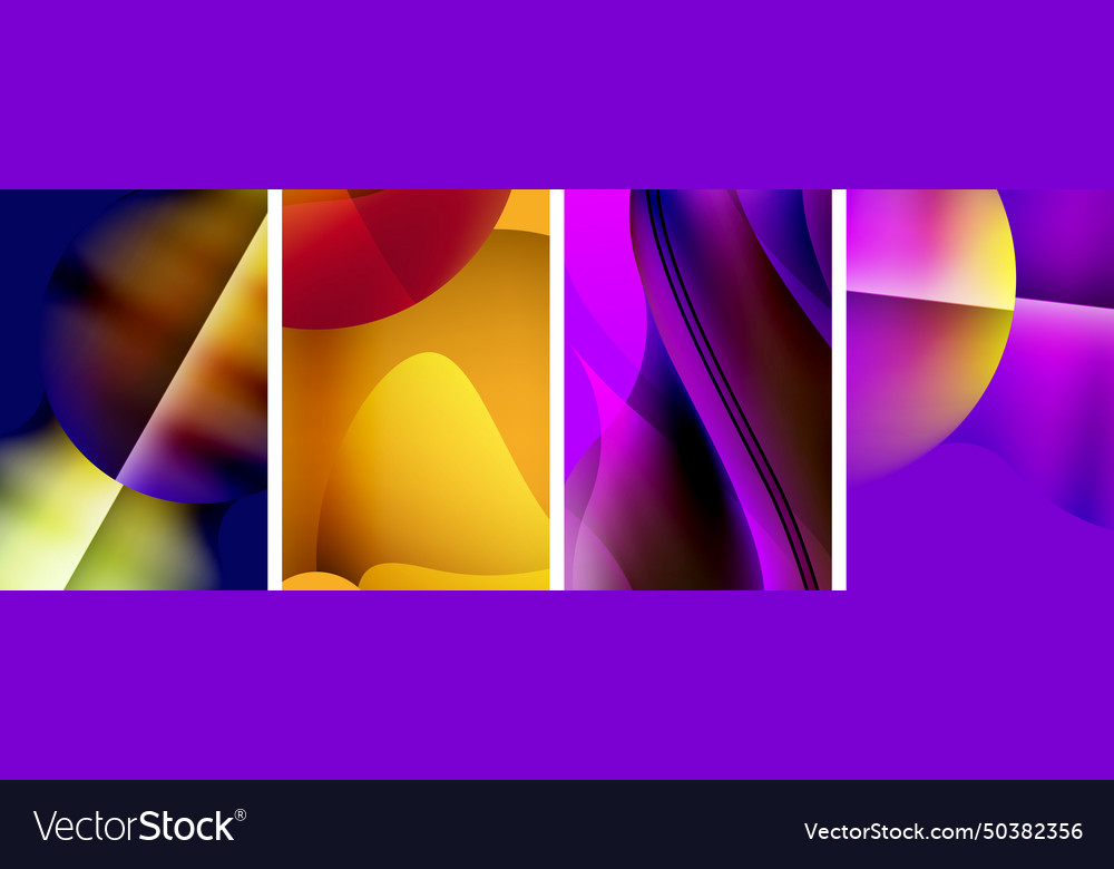 Liquid abstract shapes with gradient colors Vector Image