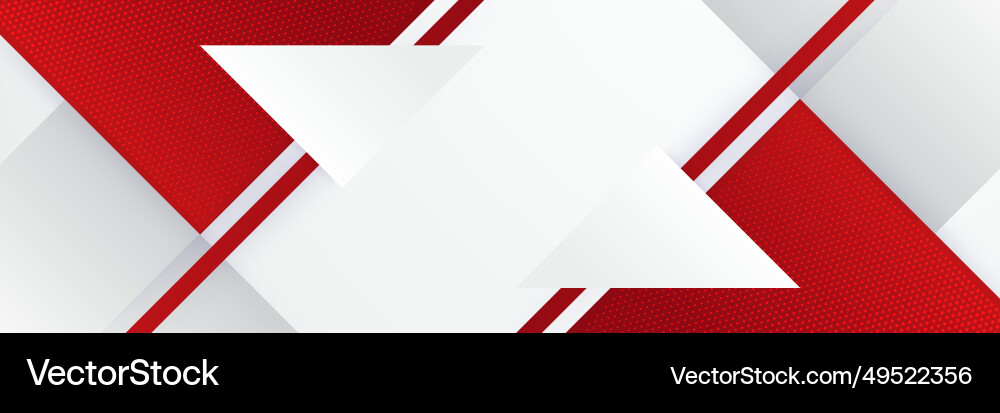 Red and white abstract wide banner background Vector Image