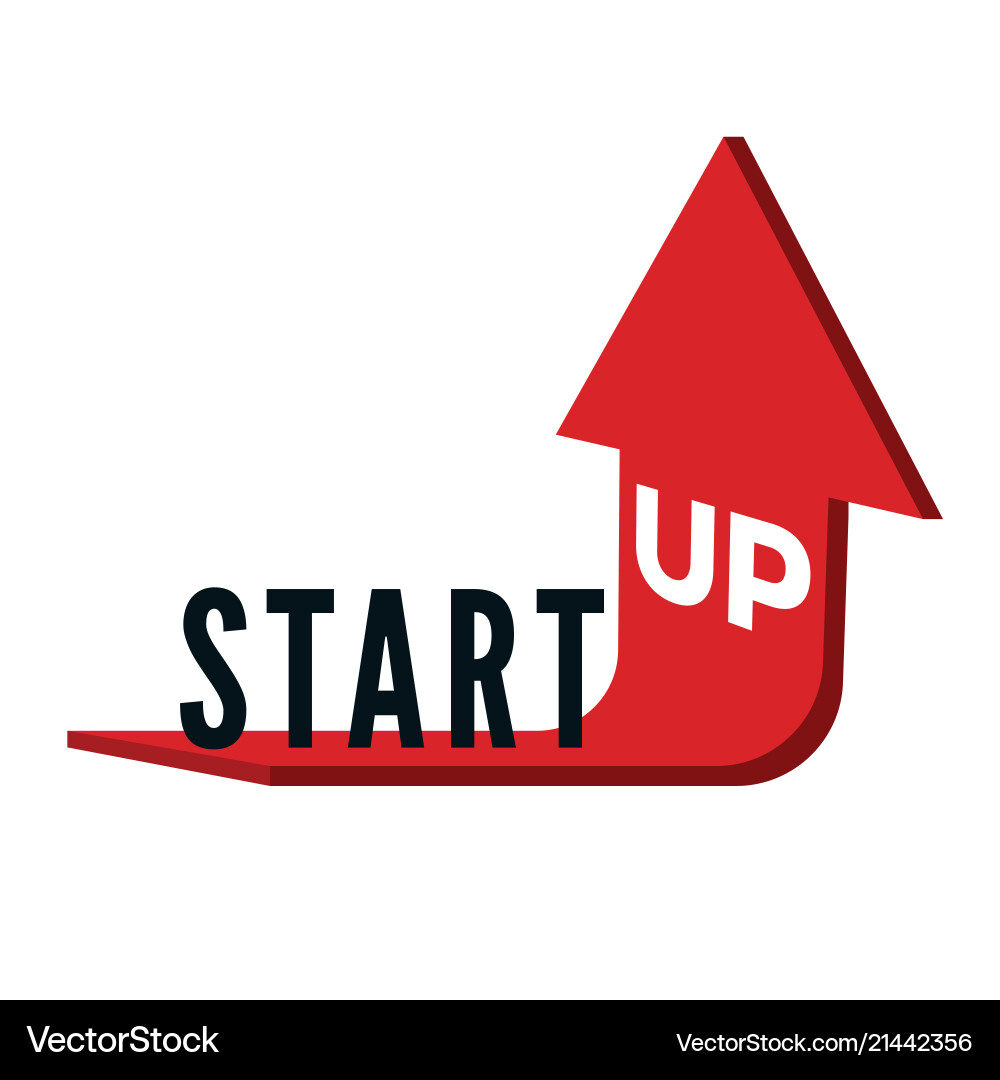 Start up business concept text up on red Vector Image