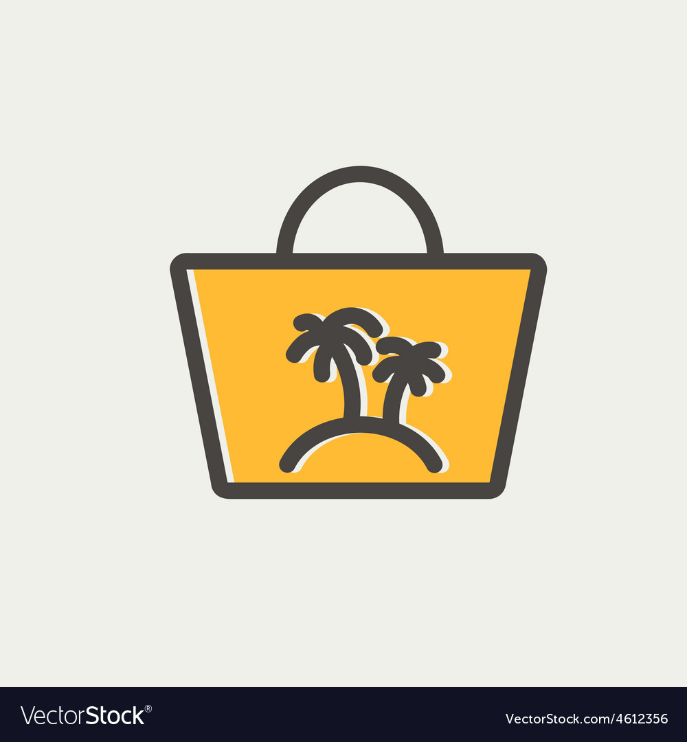 Summer bag thin line icon Royalty Free Vector Image Summer bag thin line icon Royalty Free Vector Image