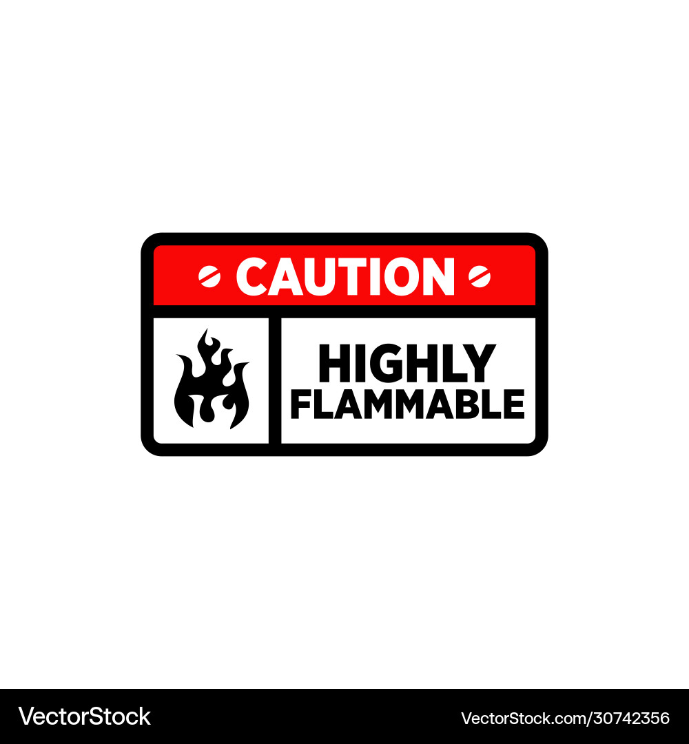 Symbol and logo about warning highly flammable Vector Image