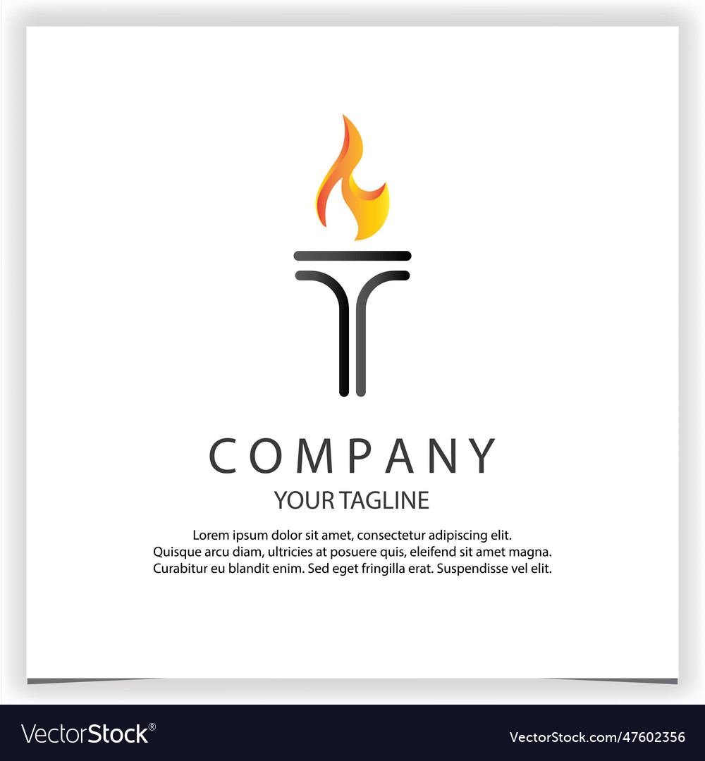 Torch logo creative premium elegant template eps Vector Image