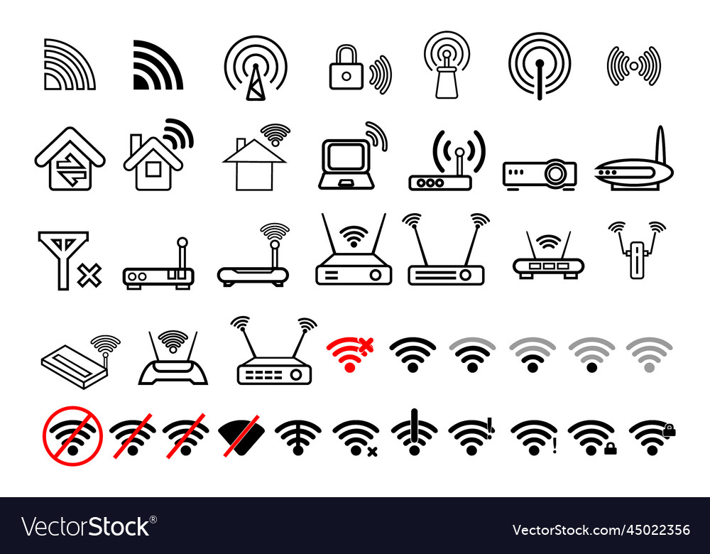Wifi router wireless broadband modem isolated Vector Image