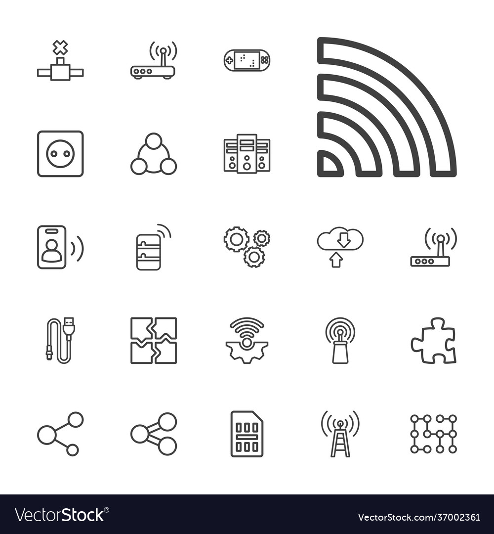 22 connection icons Royalty Free Vector Image - VectorStock