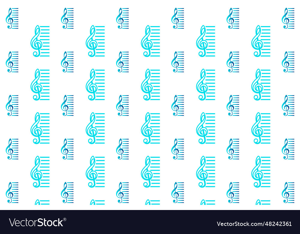 Abstract clef music note pattern background Vector Image