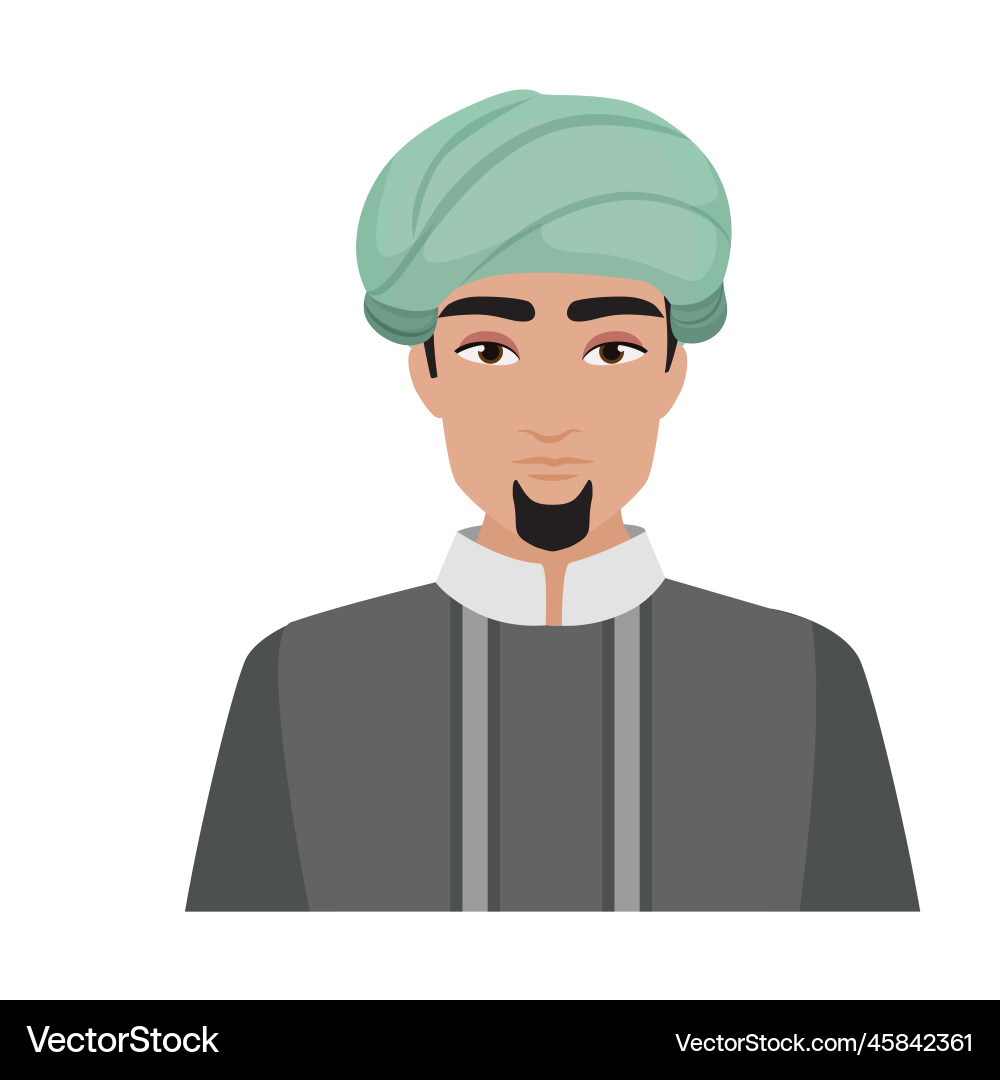 Arab man wearing turban Royalty Free Vector Image