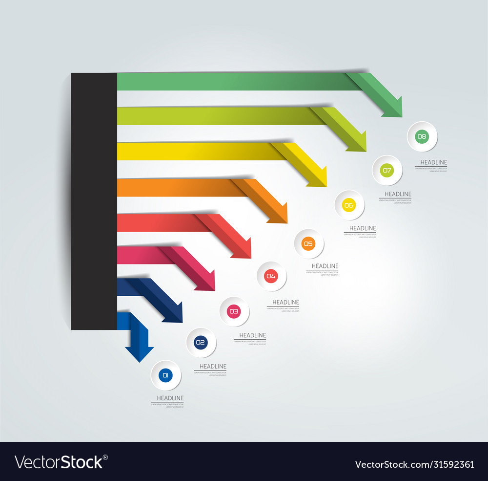 Arrow infographic chart scheme flowchart Vector Image