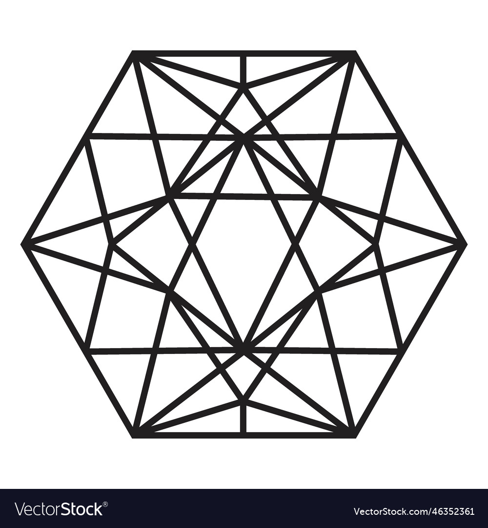 Awesome crystal hexagon Royalty Free Vector Image