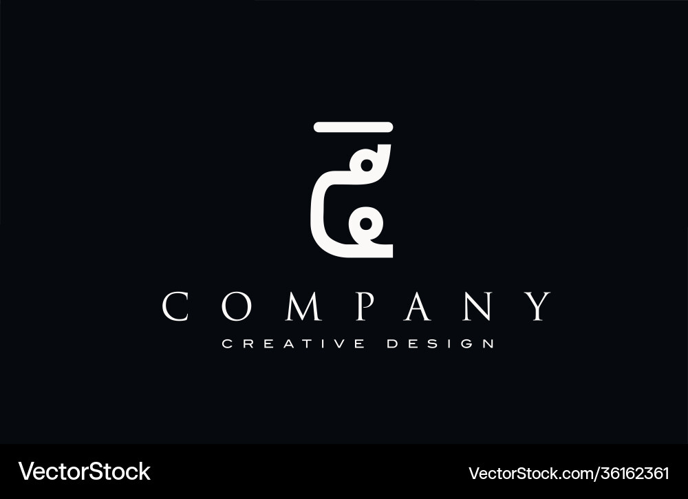 C alphabet letter icon logo black and white Vector Image