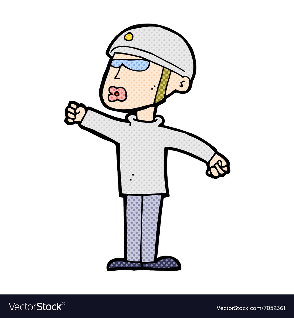 Comic cartoon security guy Royalty Free Vector Image