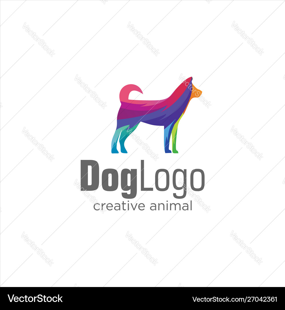 Creative abstract colorful dog logo icon design Vector Image
