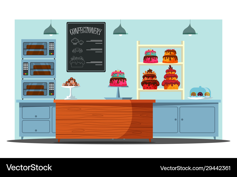 Empty candy store flat Royalty Free Vector Image
