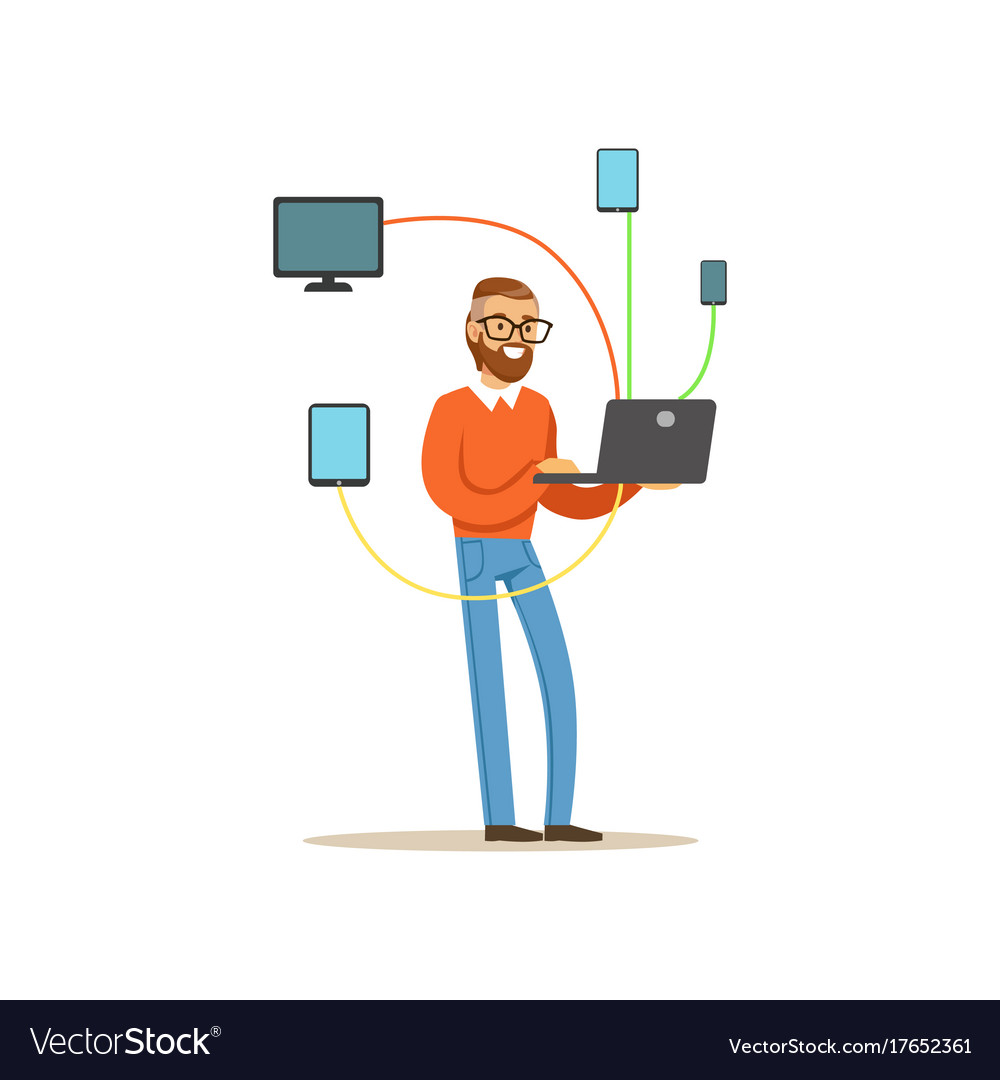 Engineer system it administrator servicing Vector Image Engineer system it administrator servicing Vector Image