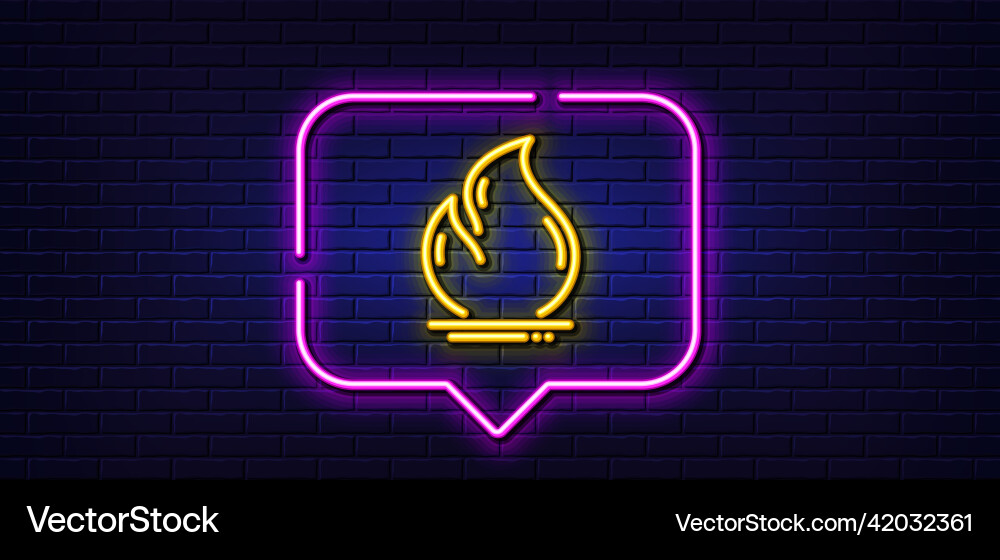 Fire energy line icon heating power sign Vector Image