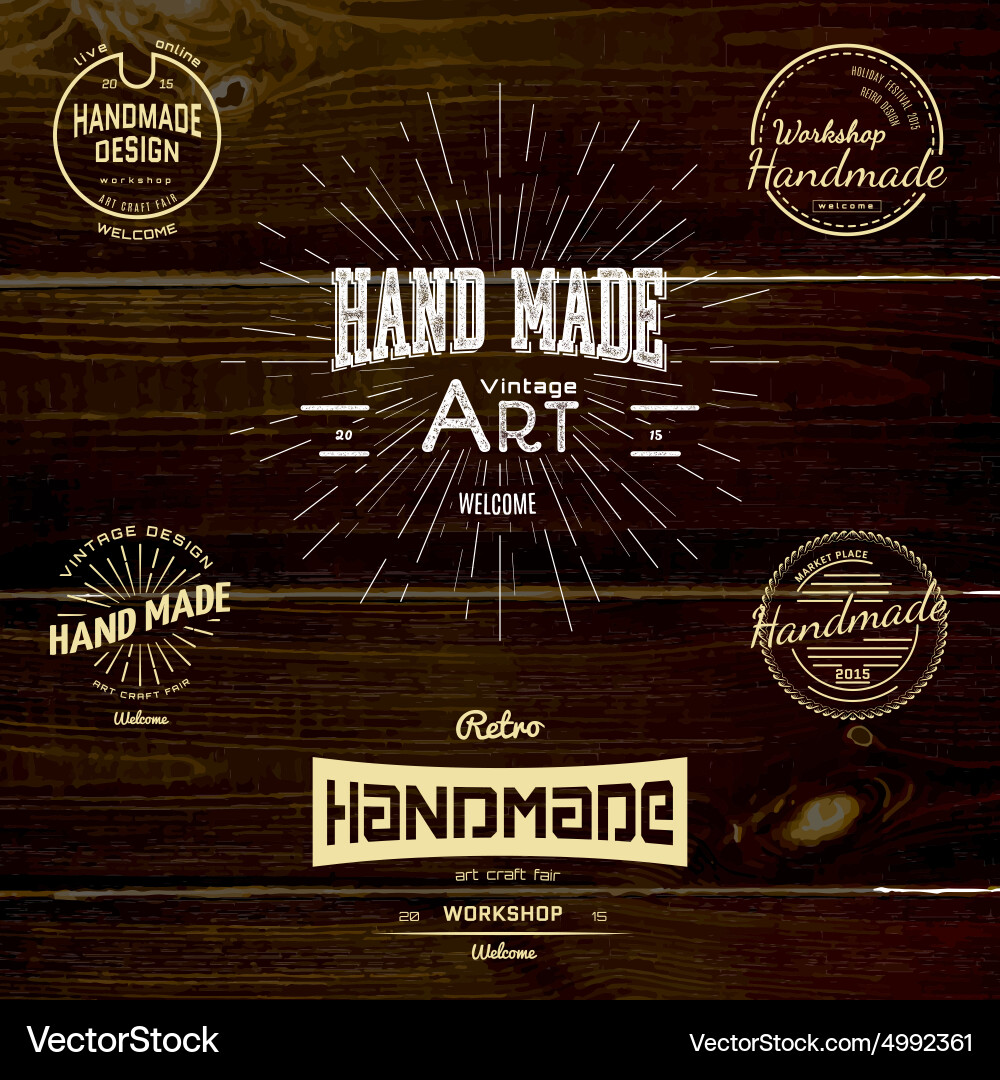 Handmade badges logos and labels for any use Vector Image