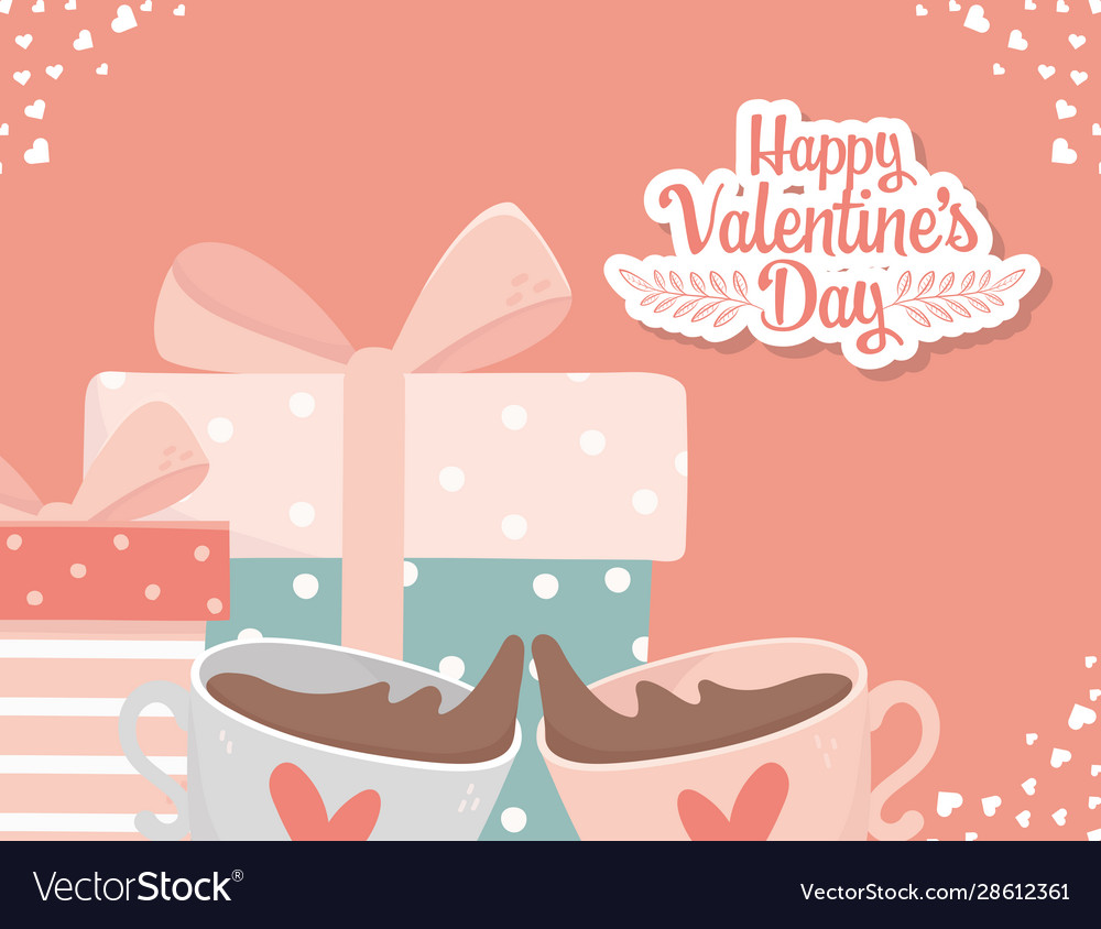 Happy valentines day decoration gift boxes Vector Image