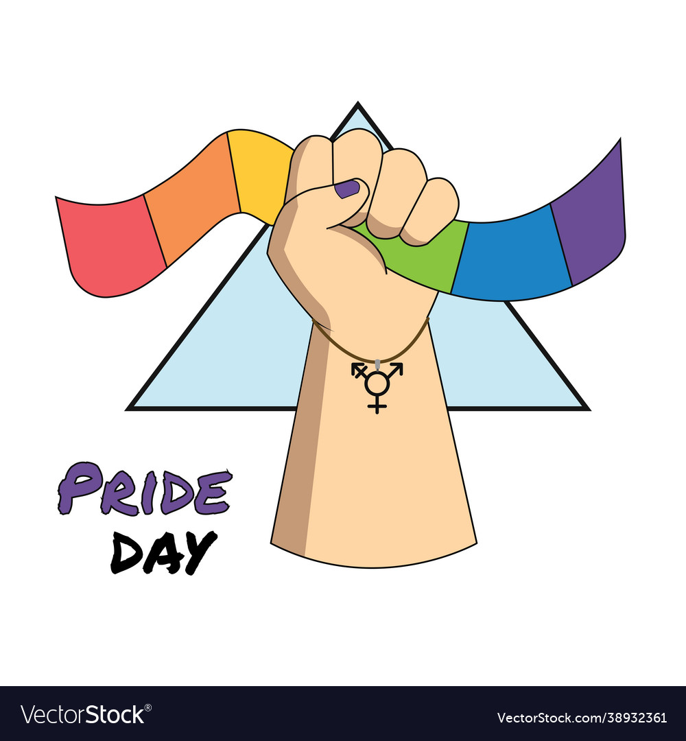 Isolated hand holding a lgbt flag pride day icon Vector Image