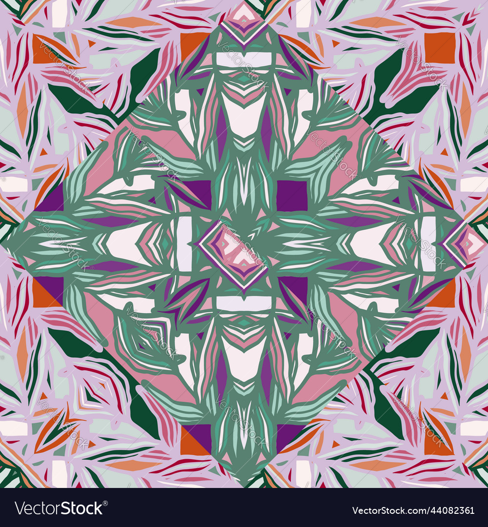 Kaleidoscope mosaic seamless pattern abstract Vector Image