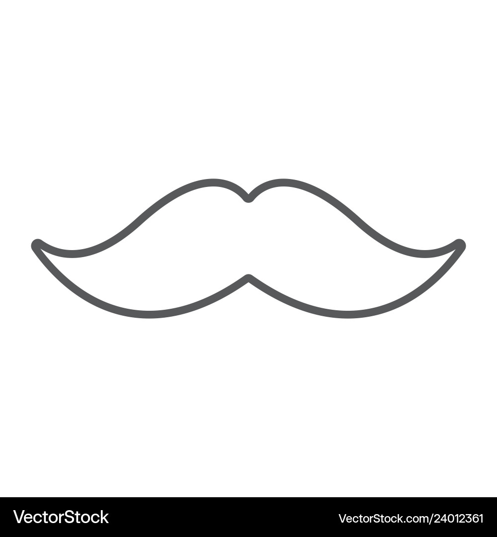 Mustache thin line icon barber and hairstyle Vector Image