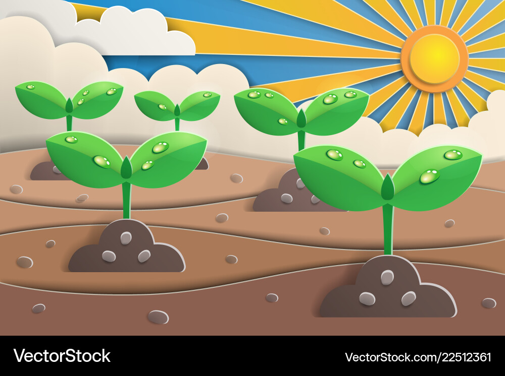 Plantation paper art Royalty Free Vector Image