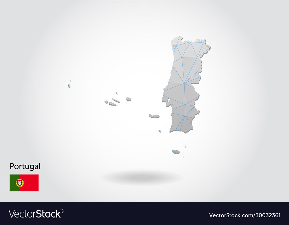 Polygonal portugal map low poly design made Vector Image