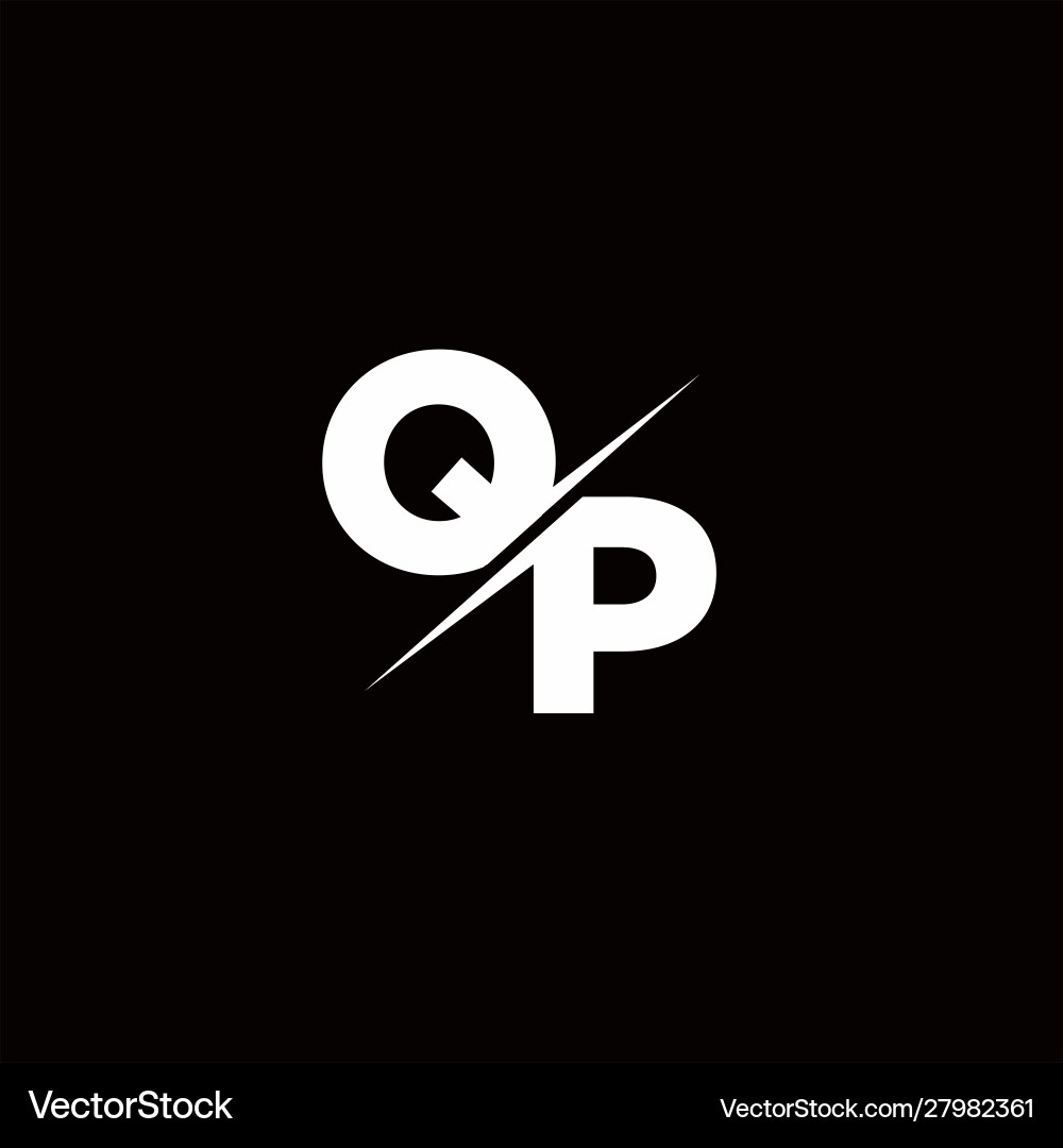 Qp logo letter monogram slash with modern logo Vector Image