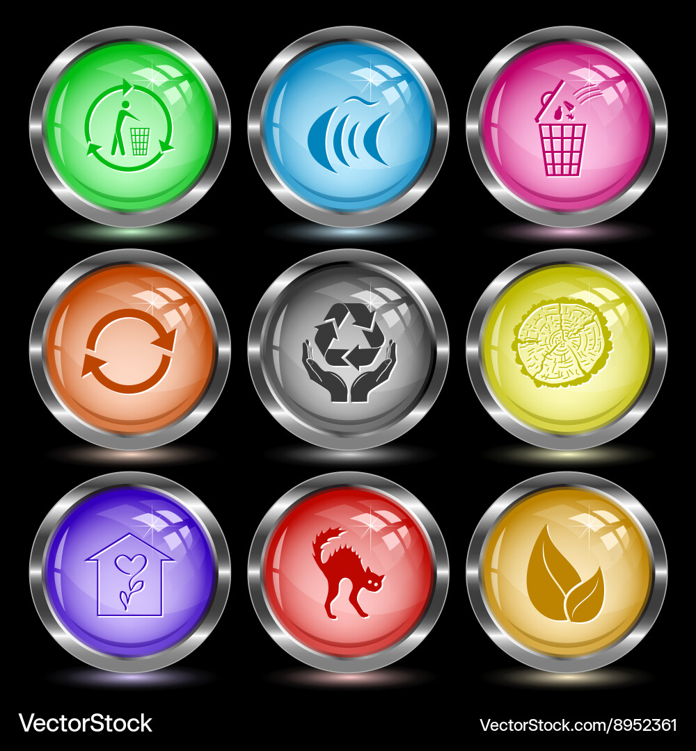 Recycling bin fish recycle symbol protection Vector Image