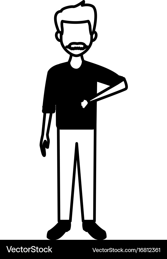 Smiling man in casual clothes standing Royalty Free Vector