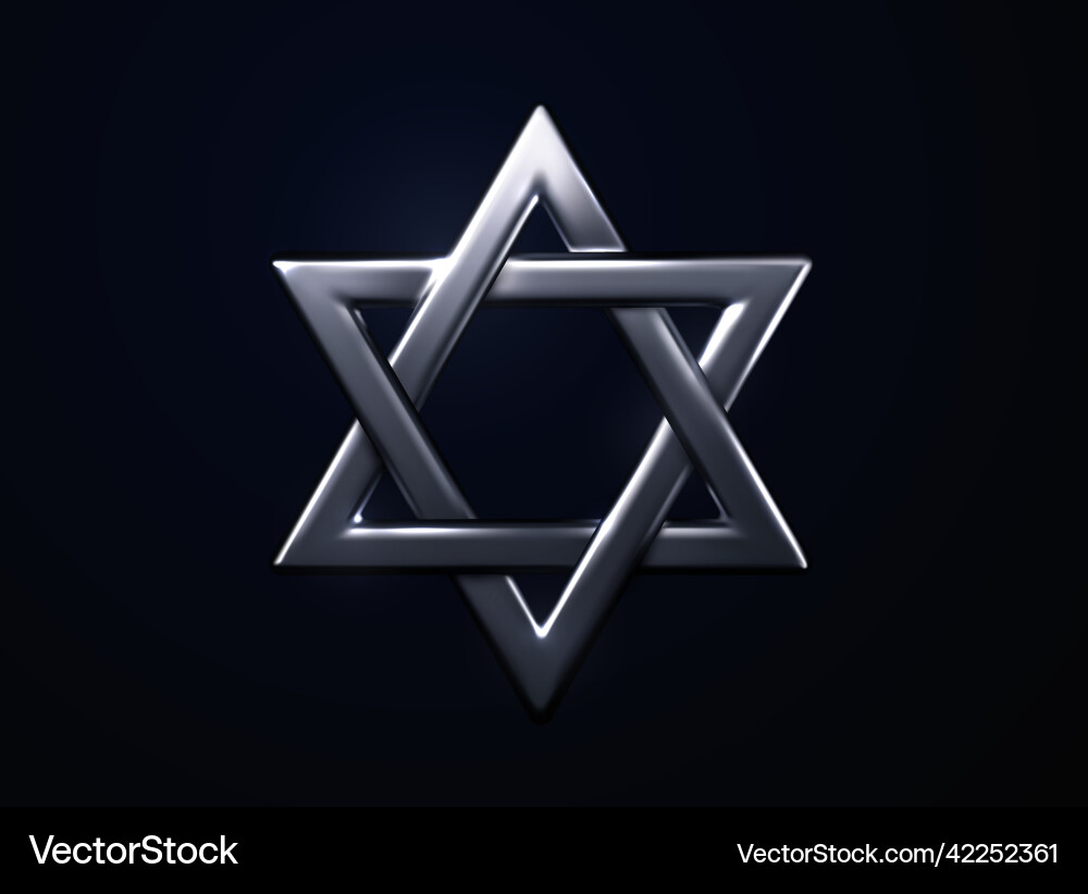 Star of david silver sign Royalty Free Vector Image