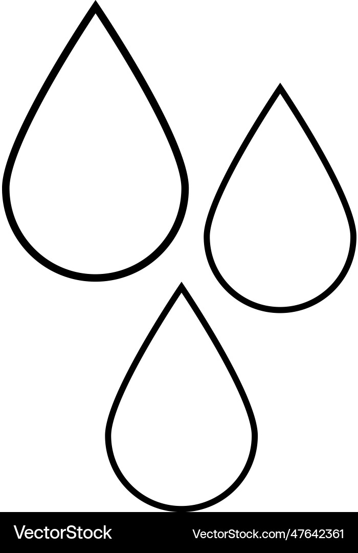 Water drops outline icon line black drops Vector Image