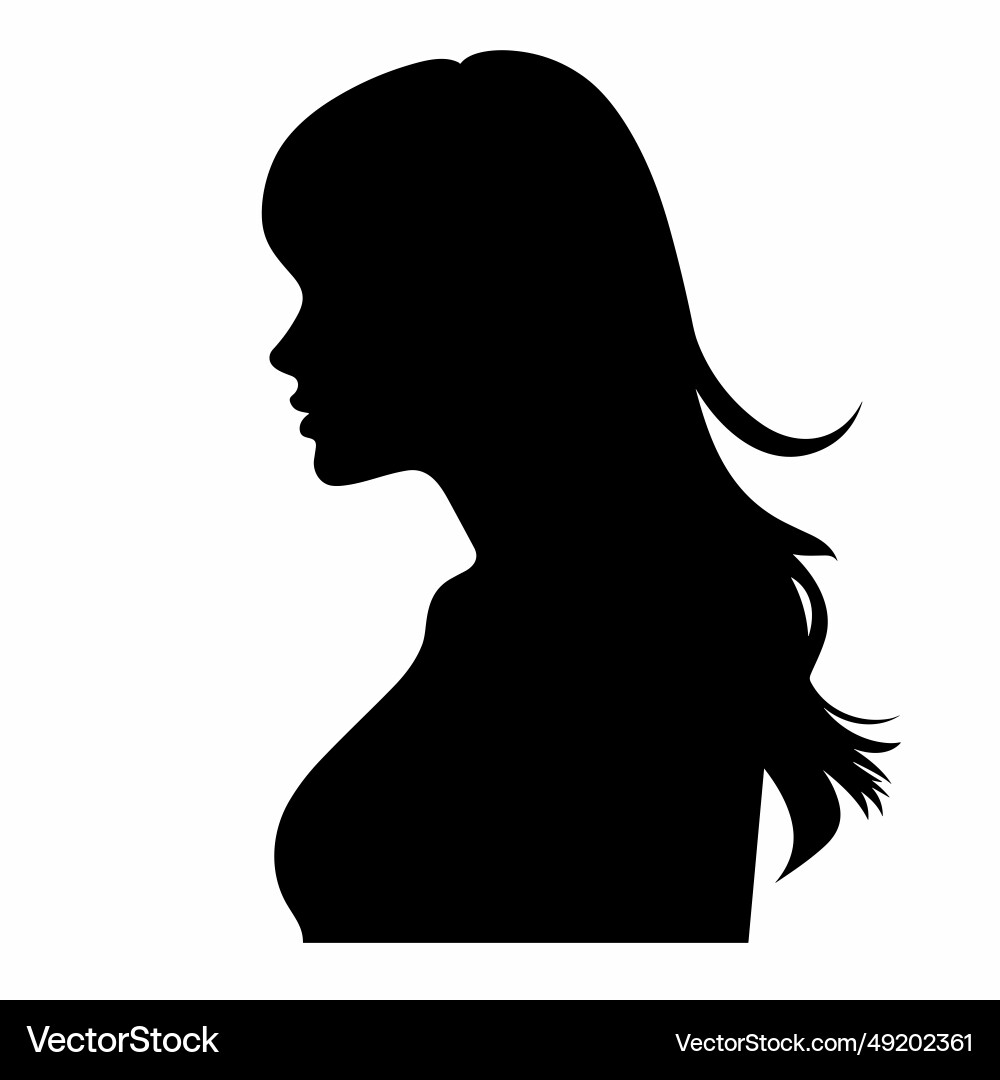 Woman head black icon on white background Vector Image