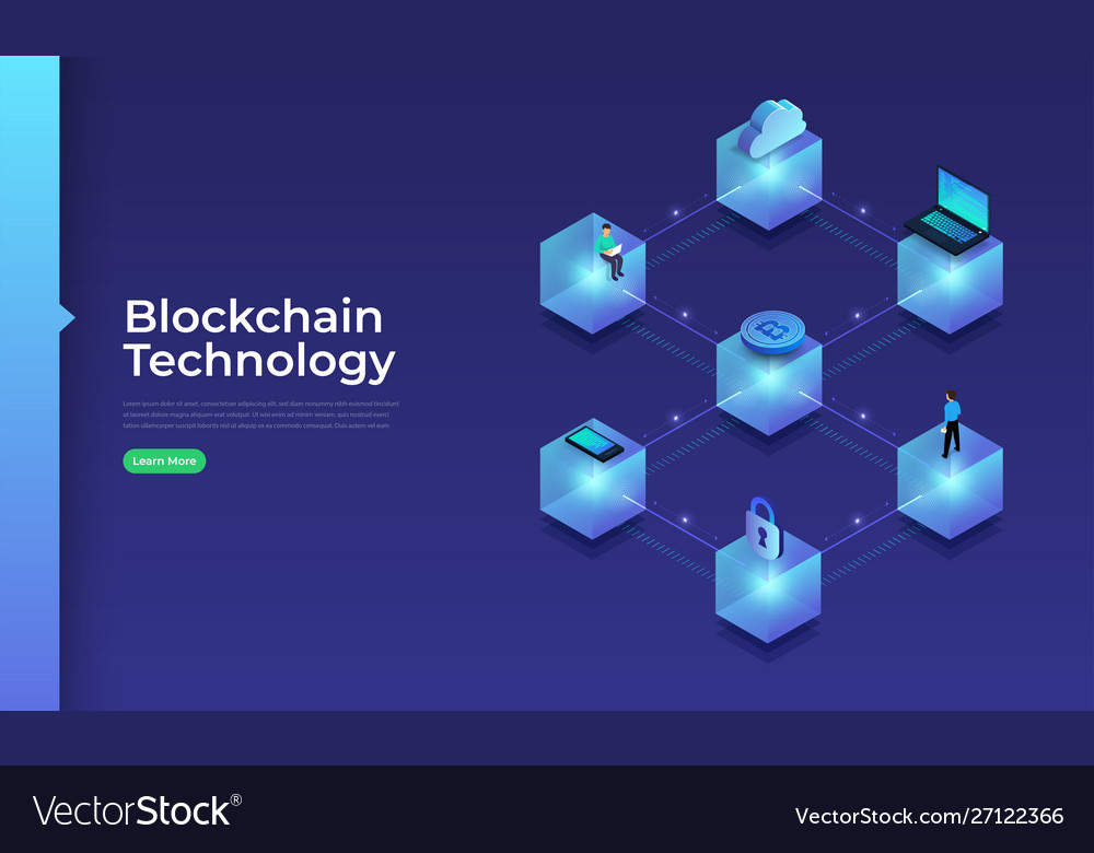 Concept blockchain technology Royalty Free Vector Image